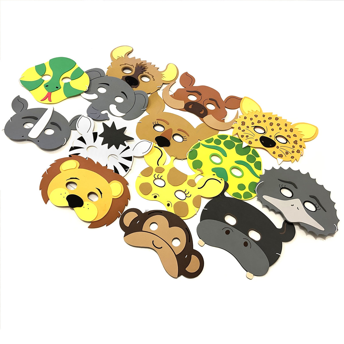 Set of 14 Wild Animal Face Masks | Story Time Masks | Blue Frog Toys