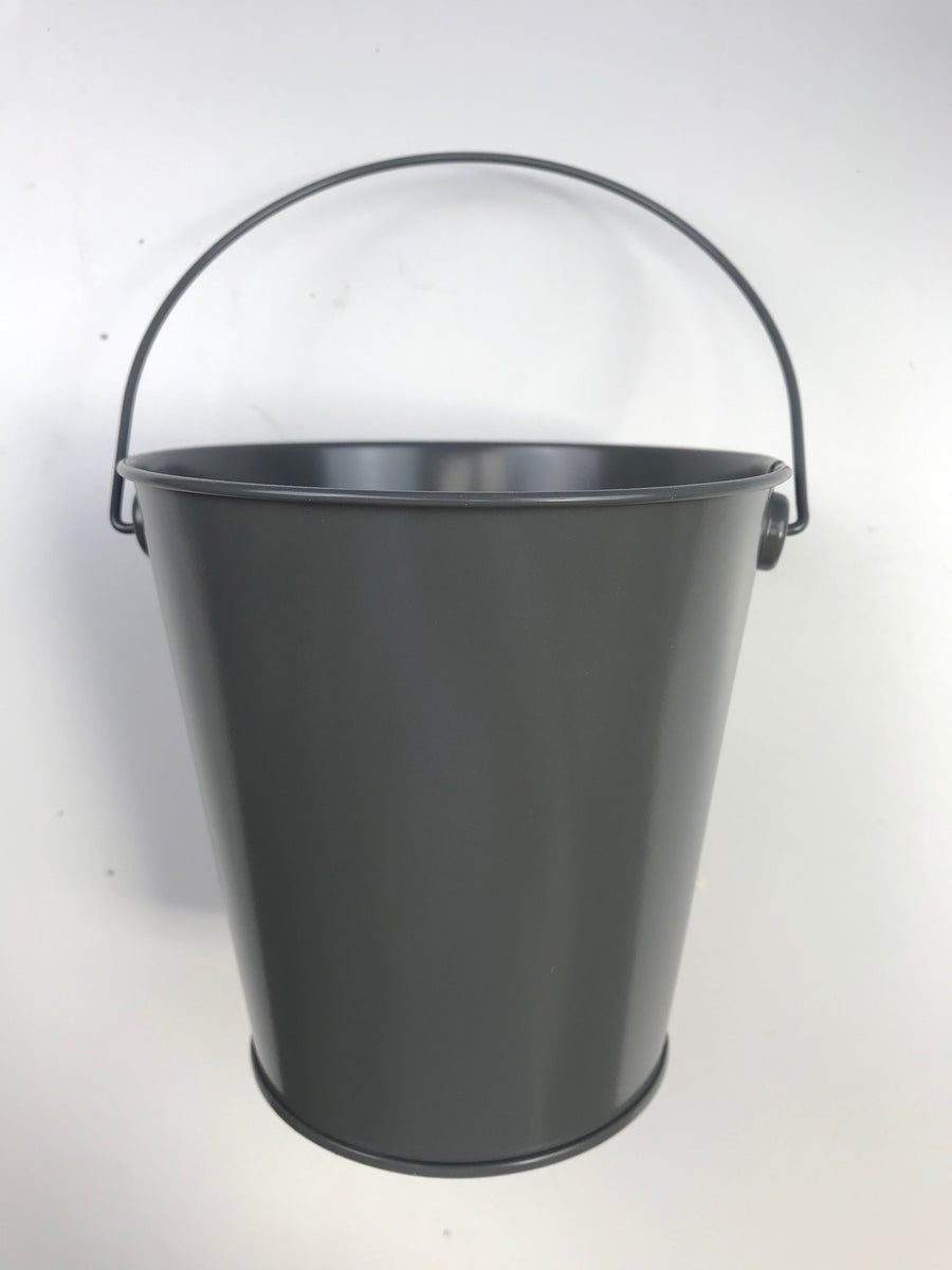 Grey Metal Bucket | Decorative Planter – Blue Frog Toys